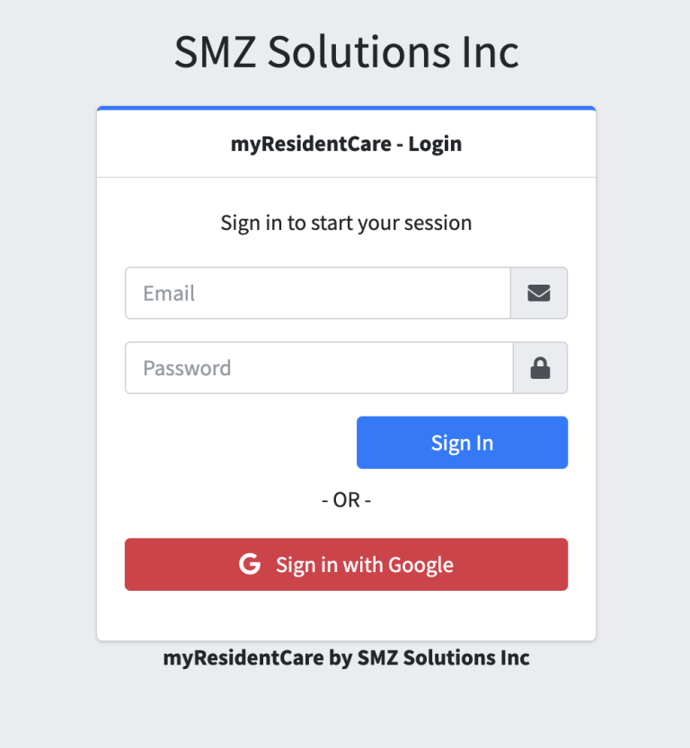 Logging In - myResidentCare