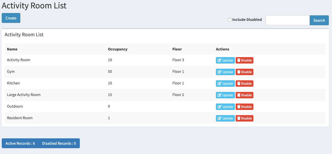 Activity Module - myResidentCare